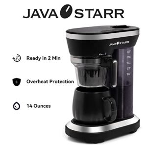 JAVASTARR Coffee Maker with Grinder Built in, Coffee Grinder and Maker All in One, Bean to Cup Grind and Brew Coffee Maker, Capacity 12-15 Oz Steam Pressure Technology Grinding Coffee Makers