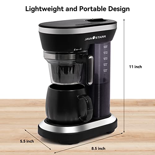 JAVASTARR Coffee Maker with Grinder Built in, Coffee Grinder and Maker All in One, Bean to Cup Grind and Brew Coffee Maker, Capacity 12-15 Oz Steam Pressure Technology Grinding Coffee Makers