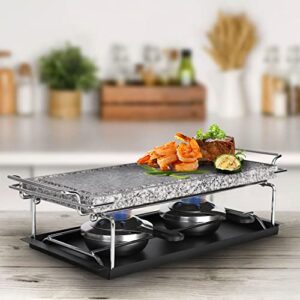 Artestia Stone Raclette Table Grill Smokeless Korean BBQ Grill Indoor Outdoor Grill Removable Natural Cooking Stone Fast Heating, Ideal for Dinner and Family Fun