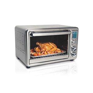 hamilton beach 31190c digital display countertop convection toaster oven with rotisserie, large 6-slice, stainless steel