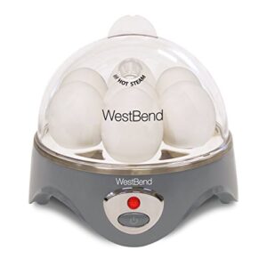 west bend 87628 automatic electric egg cooker hard-or soft-cook 7 or 2 poached or scrambled, 360 watts, gray