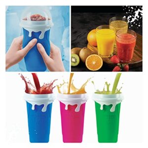 Slushy Maker Cup, Frozen Magic Squeeze Cup, 16.9 oz/500ml Slushy Squeeze Cup for Homemade Milkshake, Magic Slushy Maker Squeeze Cup, DIY Smoothie Maker, Ice Maker Cup Squeeze (1 in Pink)