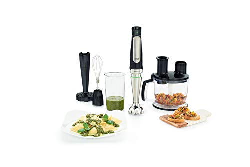 Braun MultiQuick MQ7077 4-in-1 Immersion Hand, Powerful 500W Stainless Steel Stick Blender, Variable Speed + 6-Cup Food Processor, Whisk, Beaker, Masher, Faster Blend