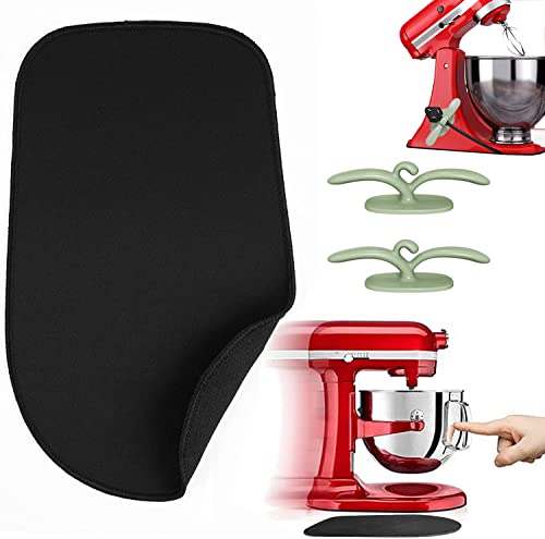 Stand Mixer Sliding Mat for Kitchenaid Mixer, Mixer Mover Slider Mat Compatible with Kitchenaid 4.5-5 Qt Tilt-Head Stand Mixer, Coffee Maker Slider Mat Kitchen Appliances with 2pc Cord Organizers