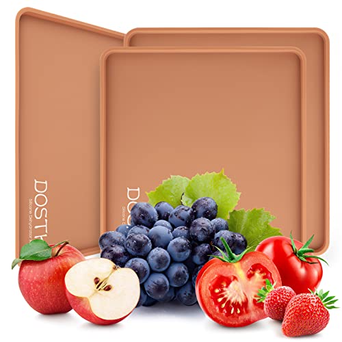 3PCS Silicone Dehydrator Mats with Edge, Silicone Sheets Compatible with Cosori CP267-FD, Non Stick Silicone Dehydrator Mats for Fruit dryer mesh (12" x 10.6")