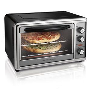 hamilton beach 31107d convection countertop toaster oven with rotisserie, extra-large, black and stainless