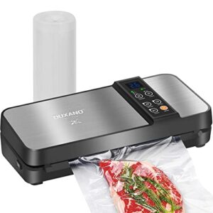 duxano vacuum sealer machine, 85kpa pro vacuum food sealer with built-in cutter and bag storage (1 bag roll)