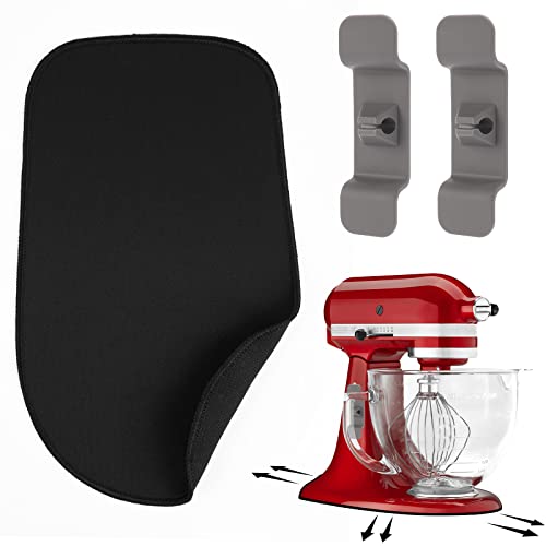 Lafo Mixer Slider Mat for 4.5-5 Qt Tilt Head Stand Mixer,Mixer Mover for Kitchen Mixer with 2 Pack Cord Organizer for Kitchen Appliances