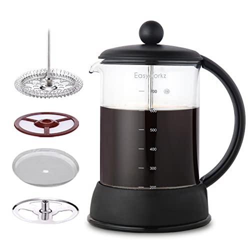 Easyworkz Eclipse French Press 27 oz Coffee Tea Maker with Borosilicate Glass