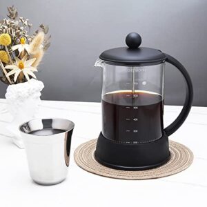 Easyworkz Eclipse French Press 27 oz Coffee Tea Maker with Borosilicate Glass