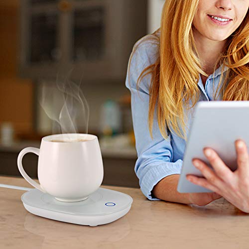 Coffee Mug Warmer for Desk, Cup Warmer Automatic Shut Off, Beverage Warmers for Coffee, Milk, Tea, Water, with Touch Screen Switch,Safely Use for Office/Home