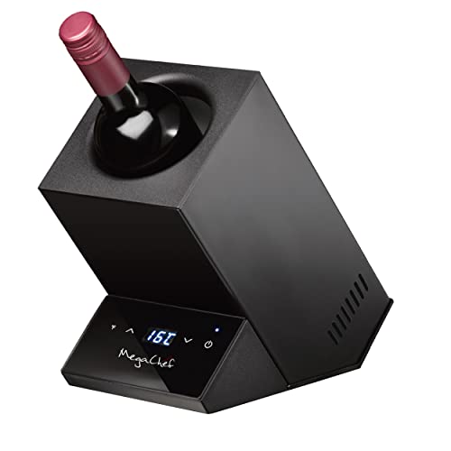 MegaChef Wine Chiller Electric, Single Bottle, Black, 25oz