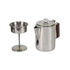 stansport stainless steel percolator coffee pot – 9 cup