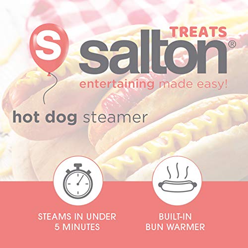 Salton HD1905 Hot Dog Food Steamer, Transparent, Red