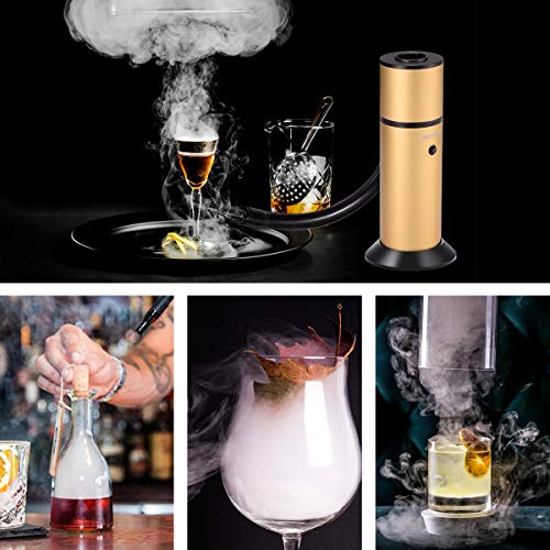 TMKEFFC Portable Smoking Gun, Food Cocktail Smoke Infuser Handheld Drink Smoker Kit for Meat Salmon Sausage Kitchen Indoor Outdoor, Wood Chips Included, Yellow