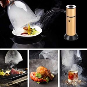 TMKEFFC Portable Smoking Gun, Food Cocktail Smoke Infuser Handheld Drink Smoker Kit for Meat Salmon Sausage Kitchen Indoor Outdoor, Wood Chips Included, Yellow