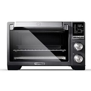 calphalon quartz heat countertop toaster oven, stainless steel, extra-large capacity, black, dark gray