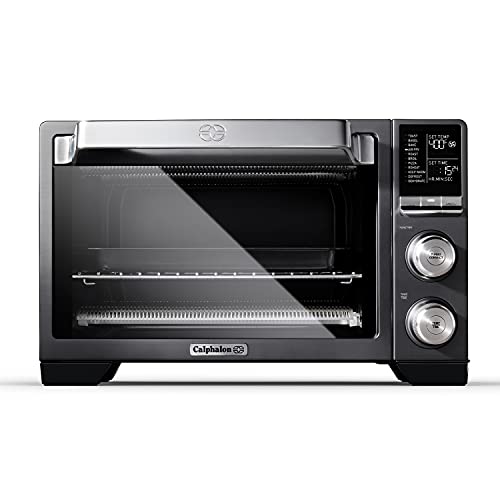 Calphalon Quartz Heat Countertop Toaster Oven, Stainless Steel, Extra-Large Capacity, Black, Dark Gray