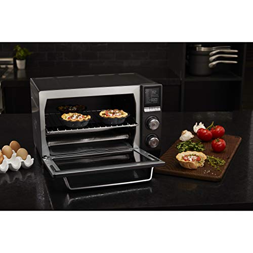 Calphalon Quartz Heat Countertop Toaster Oven, Stainless Steel, Extra-Large Capacity, Black, Dark Gray