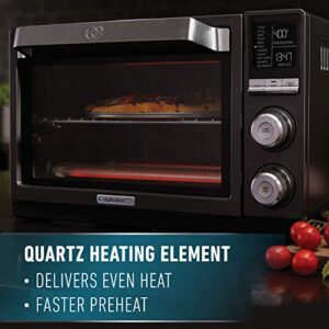 Calphalon Quartz Heat Countertop Toaster Oven, Stainless Steel, Extra-Large Capacity, Black, Dark Gray