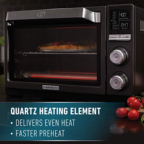 Calphalon Quartz Heat Countertop Toaster Oven, Stainless Steel, Extra-Large Capacity, Black, Dark Gray