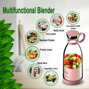 Portable Blender for Shakes and Smoothies | Fresh Juicer Personal Blender | USB Rechargeable Mini blender | On The Go Blender for Sports, Travel & Office (Pink)