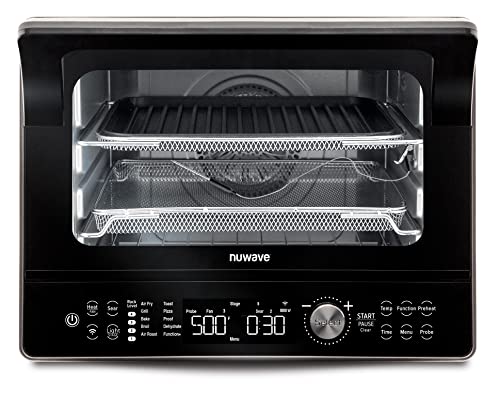 NuWave TODD ENGLISH iQ360 Digital Smart Oven, 20-in-1 Convection Infrared Grill Griddle Combo, 34-Qt Mega Capacity, 1800 Watts, Adjustable Triple Surround Heat Zones, Smart Thermometer, WIFI Enabled