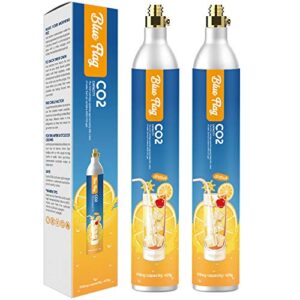 blue flag 60l co2 carbonator compatible with sodastream appliances (excluding art, terra seltzer maker), 14.5oz, set of 2