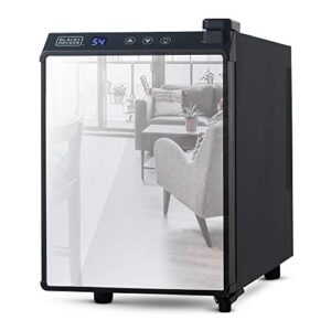 black+decker 6 bottle wine fridge, wine cooler with mirrored front, mini wine fridge thermoelectric, bd60316