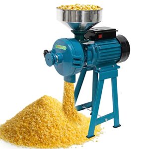 electric grinder, woueniut high power adjustable thickness grain mill electric, wet and dry powder machine for spices seeds herb rice corn (wet and dry)