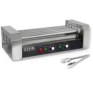 vivo electric 12 hot dog and 5 roller grill cooker warmer, cooker machine, hotdg-v005