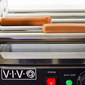 VIVO Electric 12 Hot Dog and 5 Roller Grill Cooker Warmer, Cooker Machine, HOTDG-V005