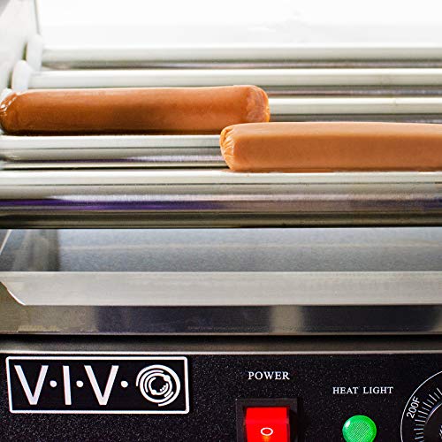 VIVO Electric 12 Hot Dog and 5 Roller Grill Cooker Warmer, Cooker Machine, HOTDG-V005