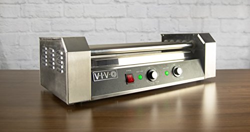 VIVO Electric 12 Hot Dog and 5 Roller Grill Cooker Warmer, Cooker Machine, HOTDG-V005