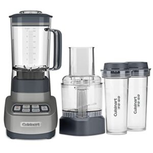 cuisinart bfp-650gm velocity ultra trio 1 hp blender/food processor with travel cups, gun metal compact 9