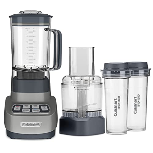 Cuisinart BFP-650GM Velocity Ultra Trio 1 HP Blender/Food Processor with Travel Cups, Gun Metal compact 9