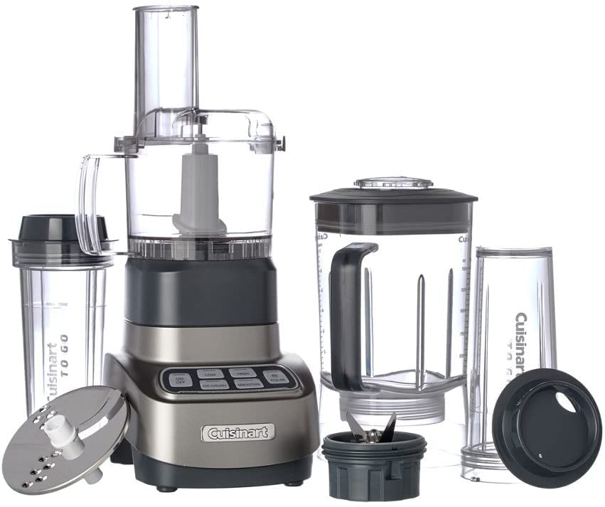 Cuisinart BFP-650GM Velocity Ultra Trio 1 HP Blender/Food Processor with Travel Cups, Gun Metal compact 9