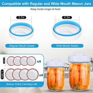 Jar Sealer Vacuum Sealer, 19 PCs Jar Sealer Kit for Food Saver with Accessory Hose for Wide and Regular Mouth Mason Jars, Canning Sealer with Jar Attachment 2 Hose Manual Vacuum Pump, Lables & Marker