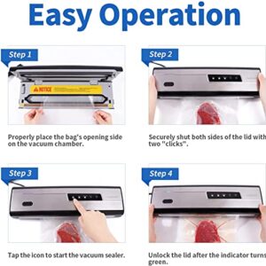 HUMSURE Vacuum Sealer Machine, Manual Food Vacuum Sealer & Powerful Automatic with Strong Suction & Easy Operation, Compact & Multipurpose Sous Vide Vacuum Sealer for Long-Lasting Food Preservation (black)