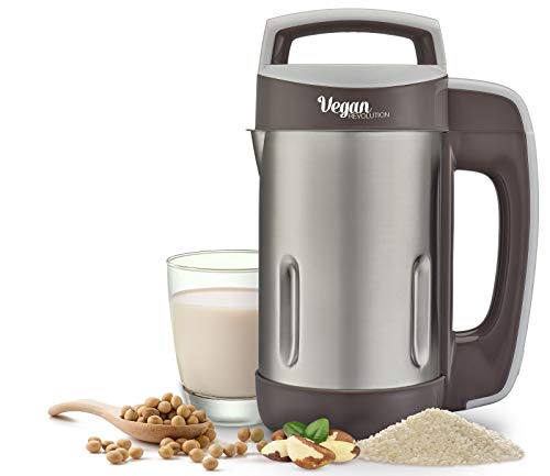 Vegan Revolution Vegan Milk Machine | Make Vegan Milk From Nuts, Grains, or Seeds Like Almonds, Soy, Coconuts, Rice, Oats, and More | Includes Recipe Guide & Stainless Steel Blades | Nut Milk Makers