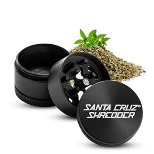 santa cruz shredder metal herb grinder knurled top for stronger grip 3 piece small 1.7″ (black)