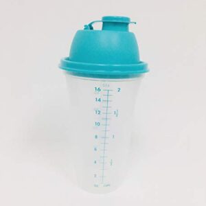 Tupperware Quick Shake Mixer Household Hand Blender Cup 500ML / 16 Ounce - Teal