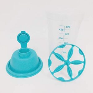 Tupperware Quick Shake Mixer Household Hand Blender Cup 500ML / 16 Ounce - Teal