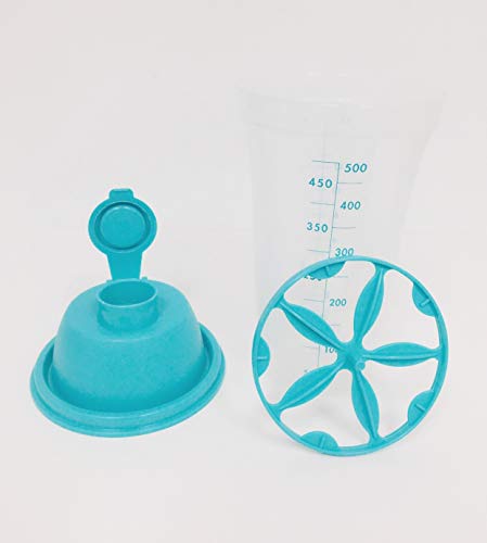 Tupperware Quick Shake Mixer Household Hand Blender Cup 500ML / 16 Ounce - Teal