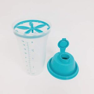 Tupperware Quick Shake Mixer Household Hand Blender Cup 500ML / 16 Ounce - Teal