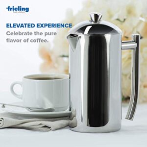 Frieling Double-Walled Stainless-Steel French Press Coffee Maker, Polished, 17 Ounces