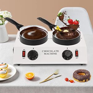 dyna-living chocolate melting pot cheese chocolate tempering machine electric melter fondue pot heater for chocolate, butter, cheese, cream, candy, milk, coffee(double heads)