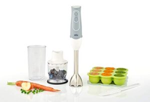 braun multiquick 5 maker and hand blender patented technology – powerful 350 watt – dual speed – includes beaker, whisk, 2-cup chopper, silicon baby food freezer tray, spatula