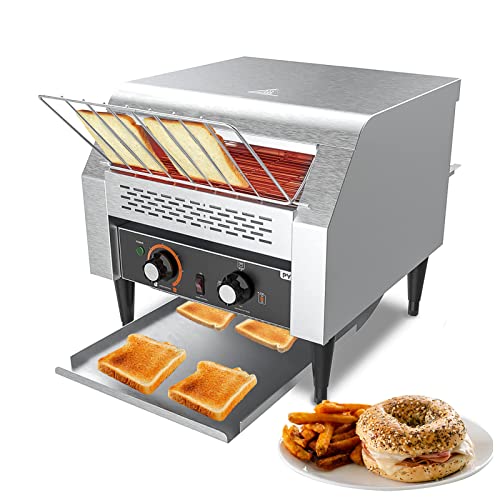 PYY Commercial Toaster 150 Slices/Hour Conveyor Restaurant Toaster Stainless Steel Heavy Duty Industrial Toasters for Bun Bagel Bread Heavy Duty Stainless Steel Conveyor Toaster