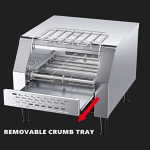 PYY Commercial Toaster 150 Slices/Hour Conveyor Restaurant Toaster Stainless Steel Heavy Duty Industrial Toasters for Bun Bagel Bread Heavy Duty Stainless Steel Conveyor Toaster